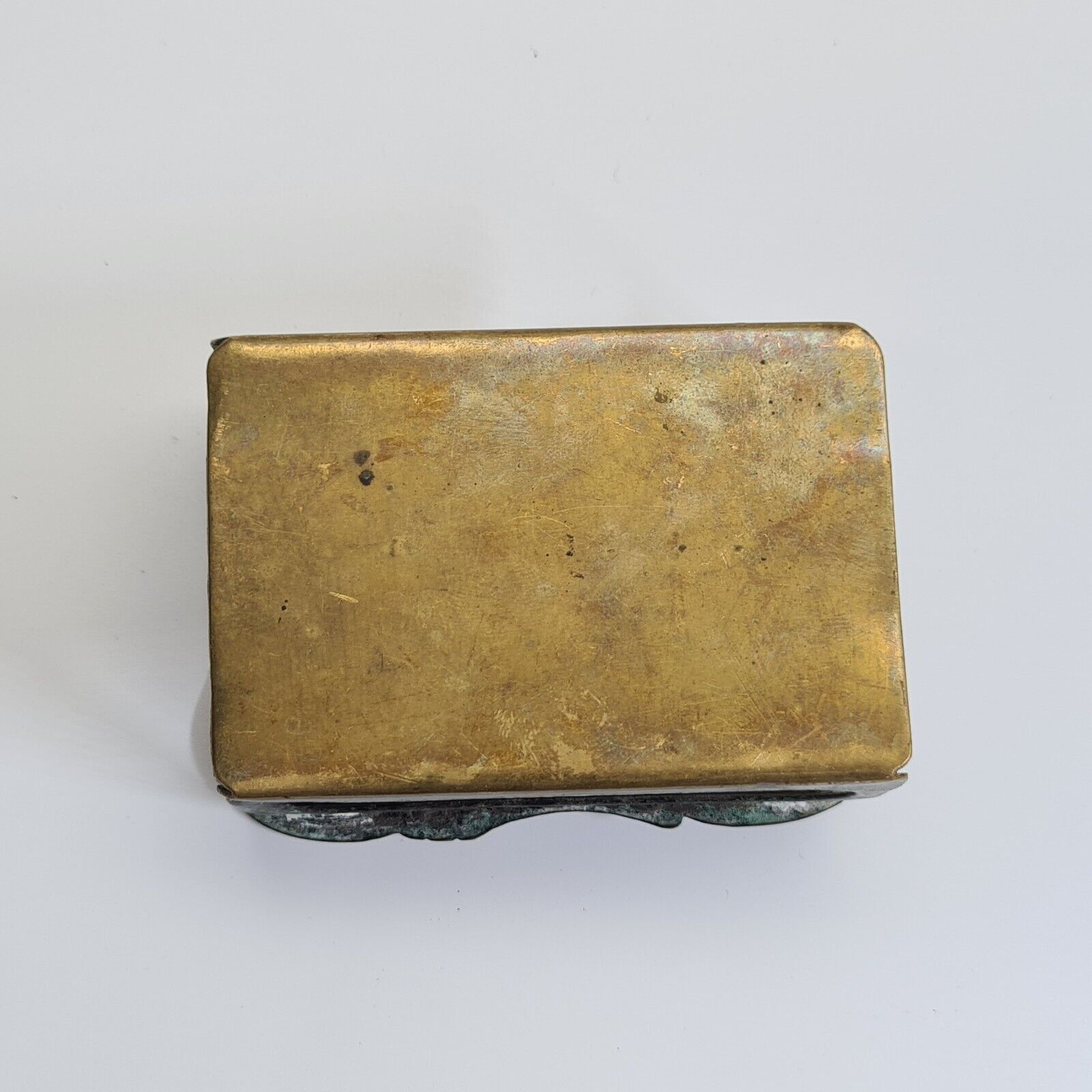 Vintage Brass Matchbox Holder Fitted With Cameo