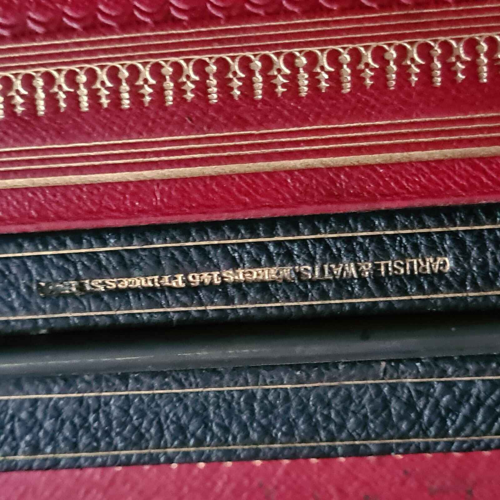 Tooled Leather Writing Slope Stationary Box Made by Carlisle and Watts ...